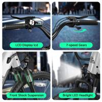 China CE UL M614 7 Speed Lightweight 26 Wheel Size Electric City Bike Steel Frame Electric City Bike 31 - 60 km Electric Cycle Ebike for sale