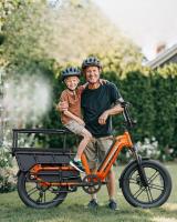 China German Warehouse HovCart EU/US/AU Stock Electric City Cargo Bike for Two Children with Protection Seat Torque Sensor Fat Tire for sale