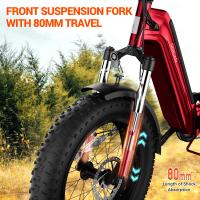 China Red 20 Inch Folding Fat Tire Electric Bike 750W 48V 15Ah Step Through Urban Commuter for Women Velo Electrique Pliant Femme for sale