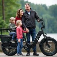China Safe Cargo E-bike 20inch Electric Cargo Bike 3.0 Fat Tire Bike 250W Front Suspension Electric Bike Moped-style Family Bike for sale