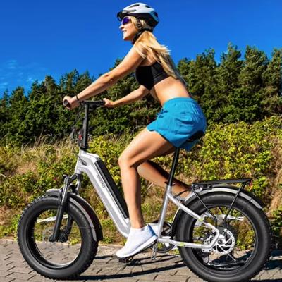 China Electric Folding Bike 48V 750W 20x4.0 Fat Tire E-bike Lockable Suspension  Urban Foldable Bicycle for sale