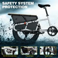 China 20 Inch Long Tail Electric Cargo Bike 48V Folding Urban Commuter Ebike for Family Kids Pets Large Rack City Transport for sale