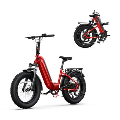China EU 48v 20inch 4.0 Fat Tire Folding Battery Wheel Ebike Electric Bicycle E Bike With Suspension for sale