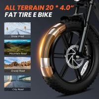 China EU US Stock Electric Bicycle Mountain Road Ebike 48V 15Ah 750W V8 4.0 Fat Tire Hydraulic Brake Ebike Electric Cruiser Bike for sale