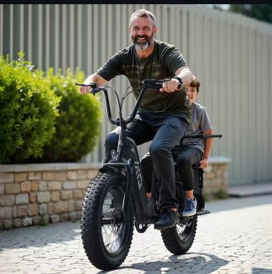 China Hunting Fat Tire Ebike with Cargo Rack and Dual Battery Long Range with LED Lights 48V 15Ah Battery Bike for sale