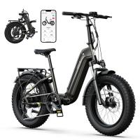 China EU Stock Free Shipping 25km/h 250W Brushless Motor Mini Folding Electric Bike 20inch Steel Frame Foldable E Fatbike Hybrid Ebike for sale