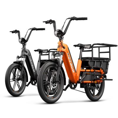 China E7 Utility Fat Tire Ebike with Strong Rear Rack and Basket for Family Used and Children for sale