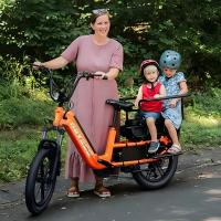 China EU Aluminum Frame Hybrid Electric Cargo Bike with Torque Sensor 750W Long Tail Cargo for 2 Kids 48v Lithium Urban Commute E-bike for sale