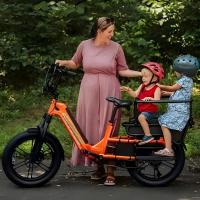 China EU Aluminum Frame Hybrid Electric Cargo Bike with Torque Sensor 750W Long Tail Cargo for 2 Kids 48v Lithium Urban Commute E-bike for sale