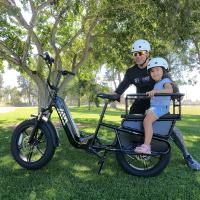 China Latest TST Carrier 20'' Fat Tire Electric Bike for Children Electric Bicycle Cargo E-bike 7 Speed Loading Electric Cargo Bicycle for sale