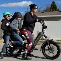 China New Arrival EU Stock Hovsco Brand 20'' Fat Tire Electric Bicycle Family Cargo E Bike with Aluminum Frame Long Tail Cargo E Bike for sale