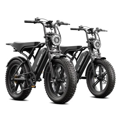 China DDP Dropshipping to EU Warehouse E Bike 20 Inch V8 Electric Bikes with Rear Seat and Suspensions Fat Bike for sale
