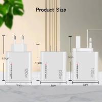 China Yeestep E-bike 120W Wall Charger 3USB + 2C Plastic Fast Charging Adapter for Android Phones EU/UK/US for sale