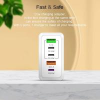 China Yeestep E-bike 120W Wall Charger 3USB + 2C Plastic Fast Charging Adapter for Android Phones EU/UK/US for sale