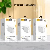 China Yeestep E-bike 120W Wall Charger 3USB + 2C Plastic Fast Charging Adapter for Android Phones EU/UK/US for sale