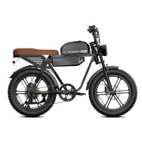 China R8 Ultra Electric Retro Moped Bike Full Suspension Electric Cycle 7-speed All Terrain E-bike 1200W Dual Battery Hydraulic Brakes for sale