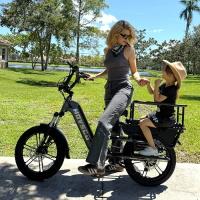China TUV EN17860 Certificated Long Tail Electric Cargo Bike Aluminum Frame 48V Brushless Hub Motor with Rear Rack Children's Seat EU for sale