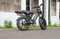 China Step Over Retro Fat Tire Ebike with Comfortable Wide Saddle V8 V20 Fat Electric Bicycle with Rear Rack for sale