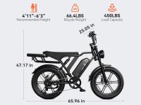China 20 Inch Fat Tire Ebike High Power Motor Retro Motorcycle Style Fat Tire Ebike with Front LED Headlight for sale