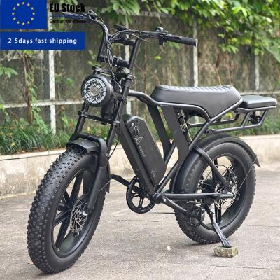China EU Warehouse Electric Mountain Bike Hydraulic Brakes Fat Tire Steel Frame Lithium Battery Adult for sale