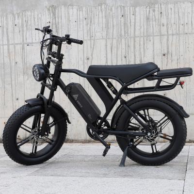 China EU 20 Inch Fat Tire Ebike Retro Motorcycle Style with Bafang Motor Lithium Battery 15AH Front LED Headlight for Outdoor Use for sale