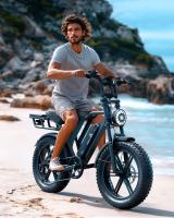 China EU 20 Inch Fat Tire Ebike Retro Motorcycle Style with Bafang Motor Lithium Battery 15AH Front LED Headlight for Outdoor Use for sale