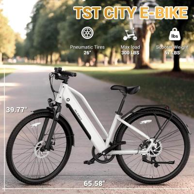China Factory Price Wholesale C622 Classic 26 Inch Women's Electric City E-Bike 36V 7.6AH Battery Sensor 7 Speed Electronic Road Bike for sale