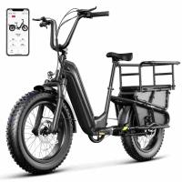 China HOVSCO HovCart 20'' Step-Thru Lightweight Aluminum Frame  Cargo Bike - 1300W Motor, 80km Range, Fat Tire All-Terrain E-Bike for sale