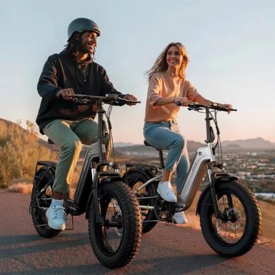 China F008 Yeestep Electric Folding Bike 48V 750W 20x4.0 Fat Tire E-bike Lockable Suspension  Urban Foldable Bicycle for sale