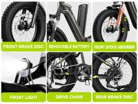 China DDP Folding Electric Bicycle F008 250W Brushless Motor 48V Removable 15AH Lithium Battery 7 Speed Carbon Fibre 20-Inch Bike for sale