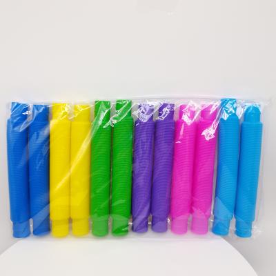 China Stir Noise Tube Toys for Kids and Adults Pop Up Sensory Tubes Pe-tube Toys 12 Pack Stretch Tube Stirrer Toys for sale