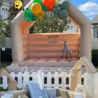 China Tan And White PVC PU Inflatable Soft Play Equipment Playground Customized Color for sale
