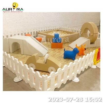 China Brown Beige Outdoor Playground Climber Ball Pit Commercial Soft Play Kids Adults for sale