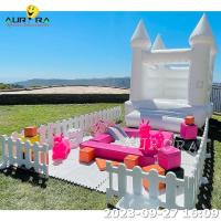 China Children Soft Play Kids Indoor White Inflatable Bounce House With Mat Fence for sale