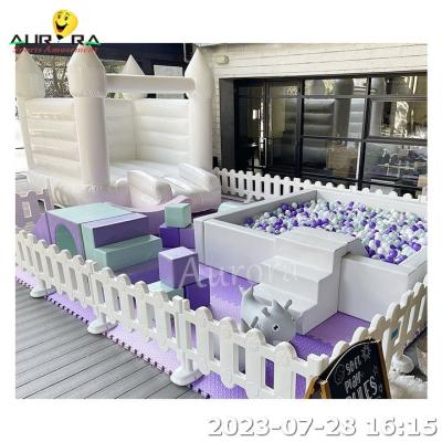 China Purple Soft Play Equipment For Kids Outdoor Indoor Soft Playground With Ball Pit for sale