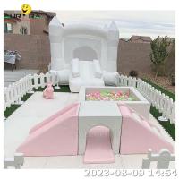 China Soft Play Equipment Indoor Soft Play Square White Bounce House Ball Pit With Slide for sale