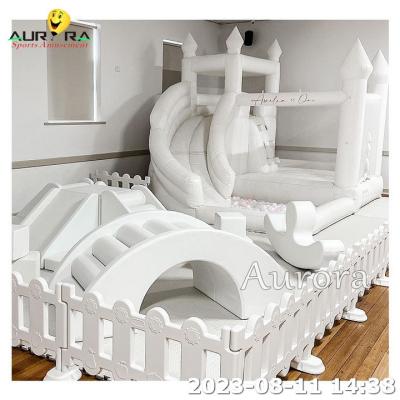China Kids Outdoor Playground Equipment Soft Play Sets White Soft Play With Bounce for sale