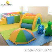 China Customized Size Soft Play Climbing Equipment Rainbow Bridge Soft Play Area For Kids for sale