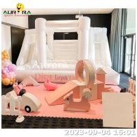 China Commercial Party Rental Equipment Pink Inflatable Bounce House Soft Play Pastel for sale