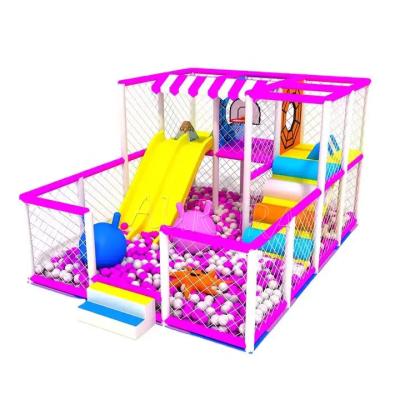 China Purple Yellow Indoor Soft Play Playground Children Adventure Amusement Play Structure for sale