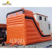 China Orange Inflatable Water Slide With Pool Bounce House For Summer for sale