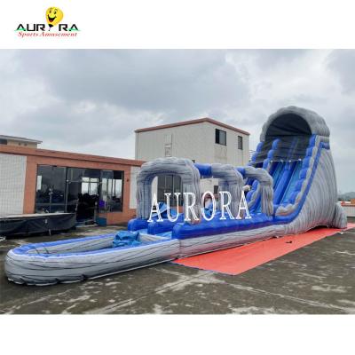 China Grey And Blue Outdoor Inflatable Slide Waterproof For Community Events for sale