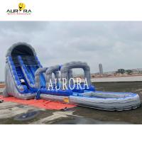 China Grey And Blue Outdoor Inflatable Slide Waterproof For Community Events for sale
