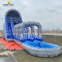 China Grey And Blue Outdoor Inflatable Slide Waterproof For Community Events for sale