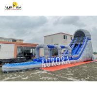 China Grey And Blue Outdoor Inflatable Slide Waterproof For Community Events for sale