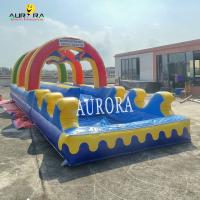 China PVC Inflatable Water Slide Double Lane Slip And Slide For Church Events for sale