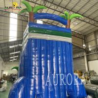 China Home Blue Large Inflatable Pool Slide 0.55mm Thick Vinyl Tarpaulin Mateiral for sale