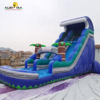 China Tarpaulin Inflatable Water Slide For Adult Blue Tropical Kids Tropical Palm Tree for sale
