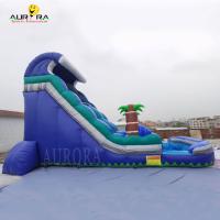 China Tarpaulin Inflatable Water Slide For Adult Blue Tropical Kids Tropical Palm Tree for sale