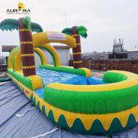 China Tarpaulin Inflatable Double Lane Slip And Slide N Slide Water Slide With Pool for sale